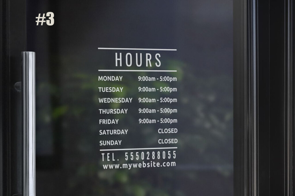 Business Hours Sticker - Fast, Quality Printing | Printing Art - Custom ...